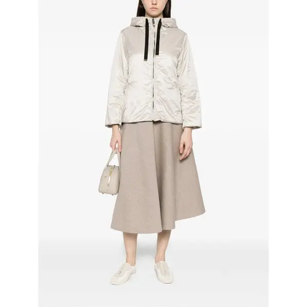 Max Mara Hooded Zip-up Puffer Jacket - Cream