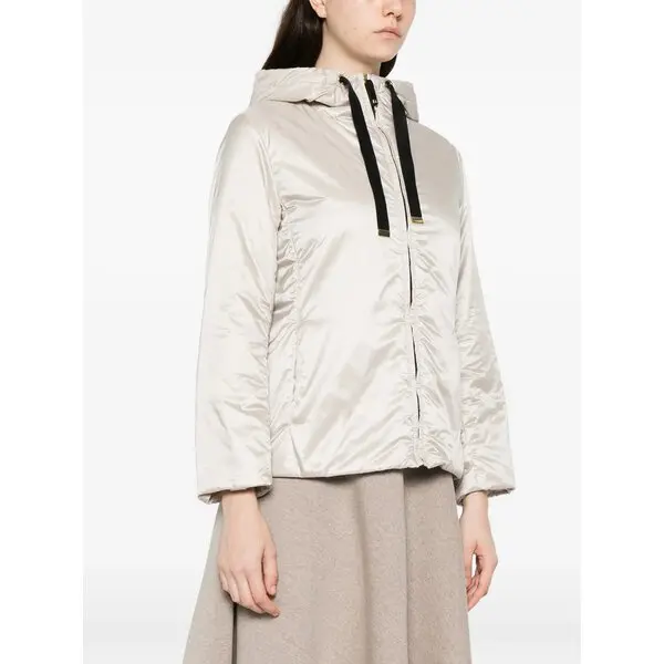 Max Mara Hooded Zip-up Puffer Jacket - Cream