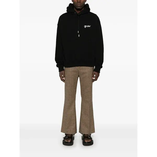 Off-White Drawstring Hood Hoodie With Logo Print