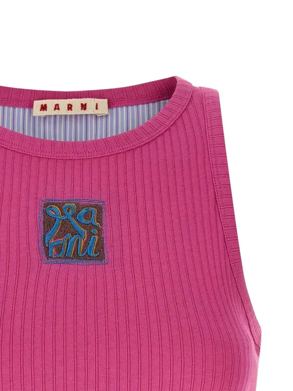 Marni Ribbed Tank Top With Applique