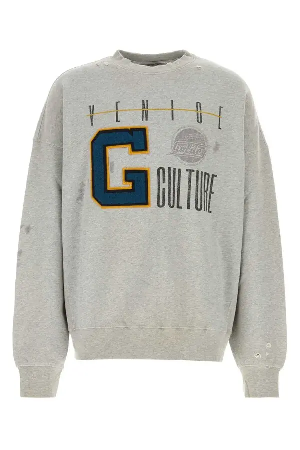 GOLDEN GOOSE Grey Cotton Sweatshirt - Gray