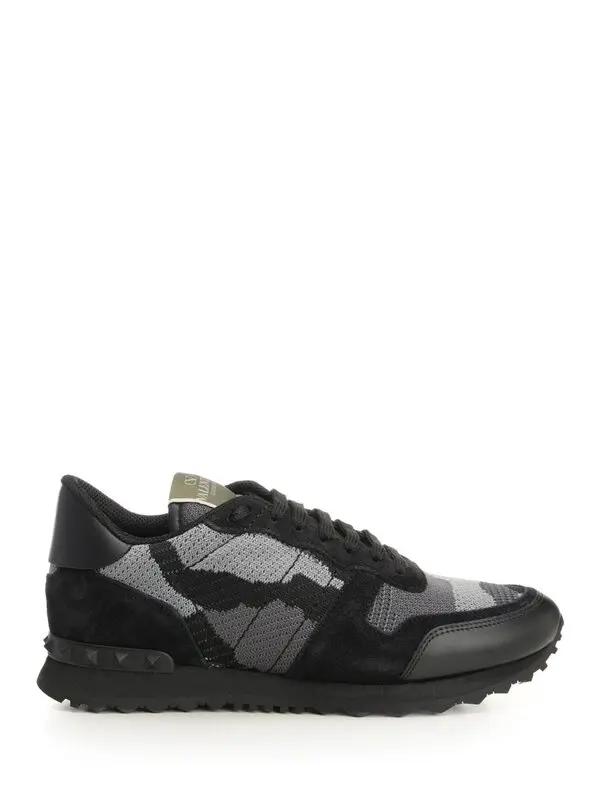 Valentino Garavani Rockrunner Camouflage Sneakers - Black