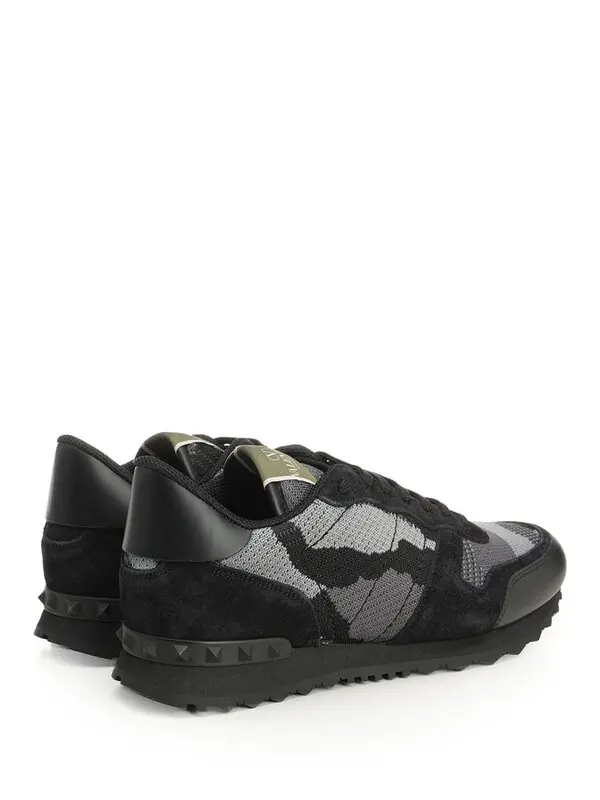 Valentino Garavani Rockrunner Camouflage Sneakers - Black