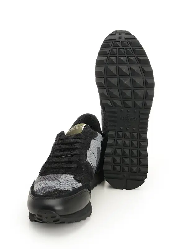 Valentino Garavani Rockrunner Camouflage Sneakers - Black