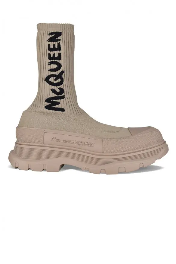 Alexander McQueen Tread Slick Graffiti Knit Boots
