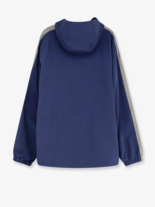 Balenciaga Sporty Zip-up Rain Jacket With Embroidered Logo