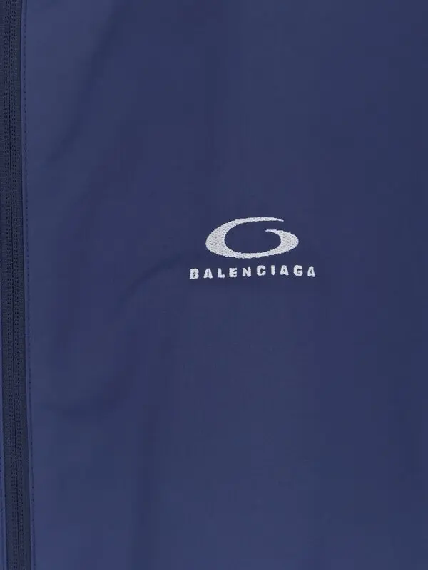 Balenciaga Sporty Zip-up Rain Jacket With Embroidered Logo