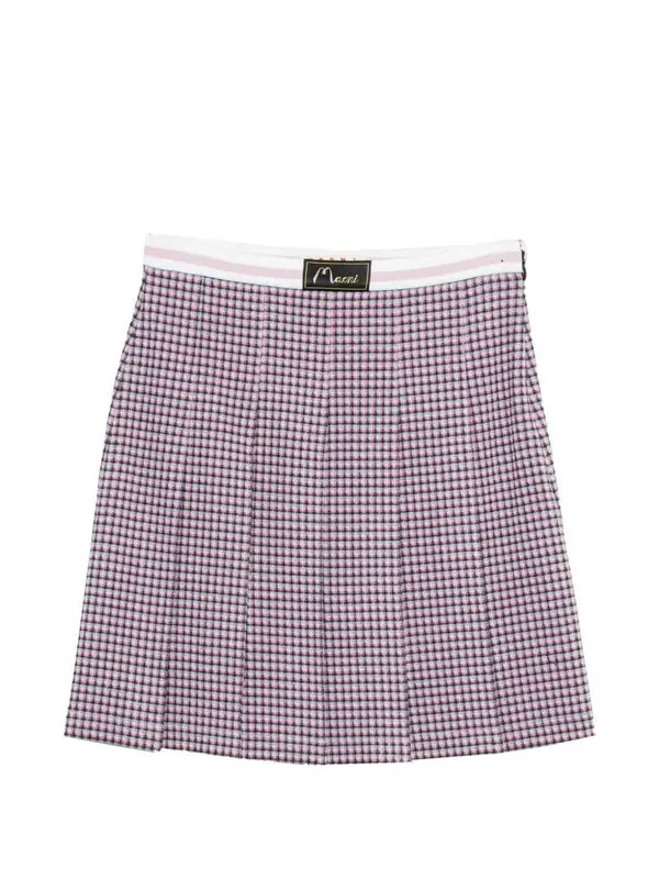 Marni Plaid Pleated Skirt