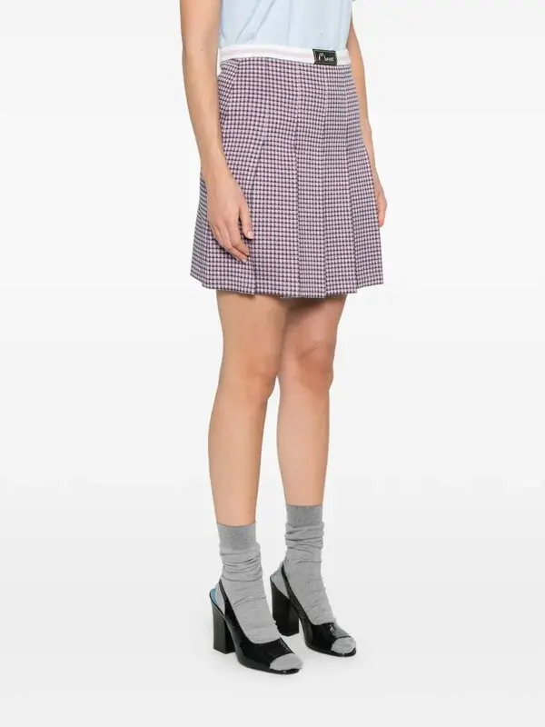 Marni Plaid Pleated Skirt