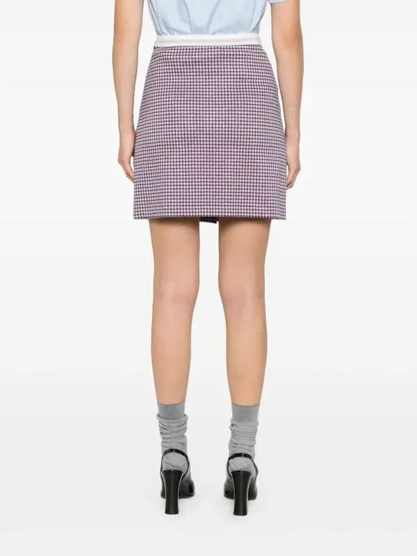 Marni Plaid Pleated Skirt