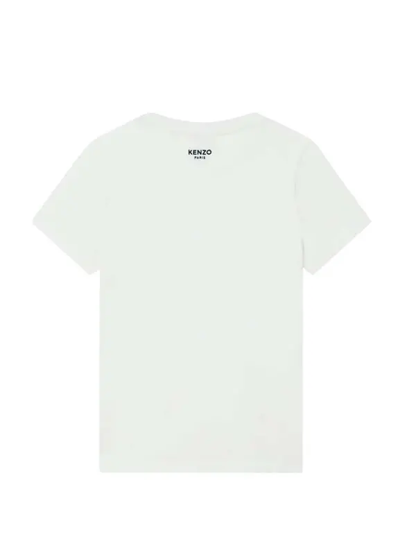 Kenzo Organic Cotton T-shirt With Floral Decoration - White