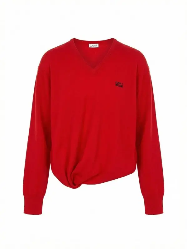 Loewe Draped Sweater In Wool - Multicolor