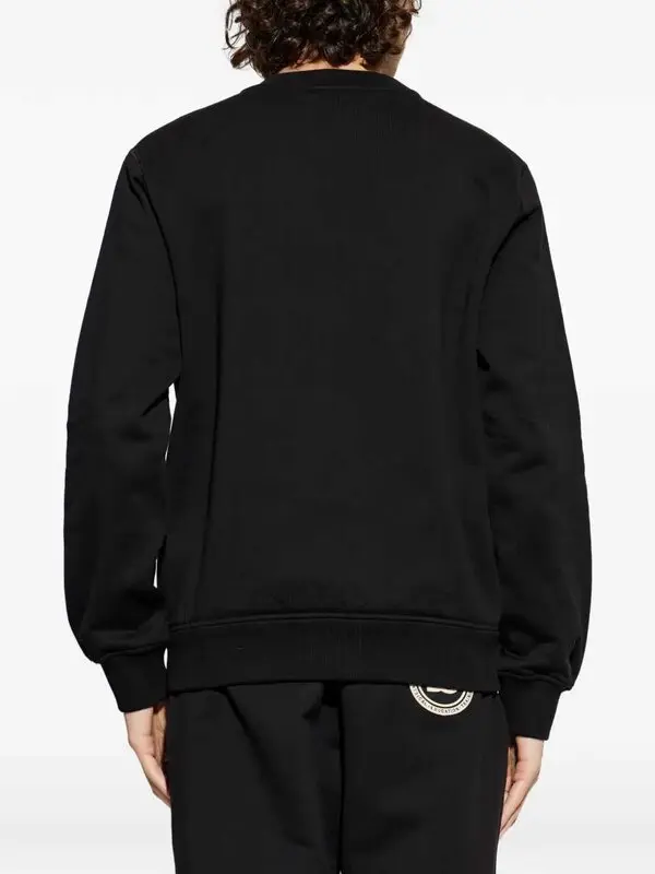 Dolce & Gabbana Crewneck Sweatshirt With Logo Plaque - Black