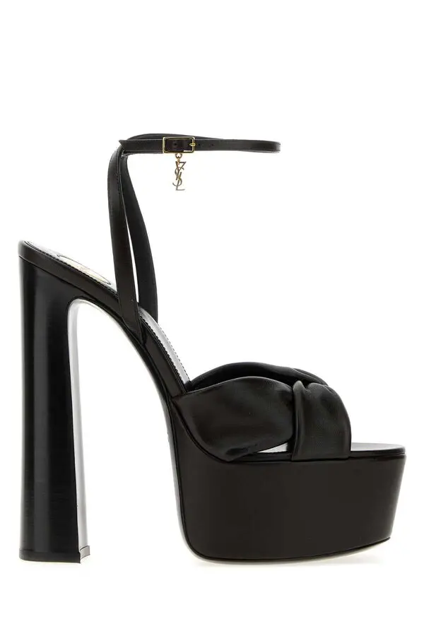 Saint Laurent Nappa Leather Platform Sandals - Black