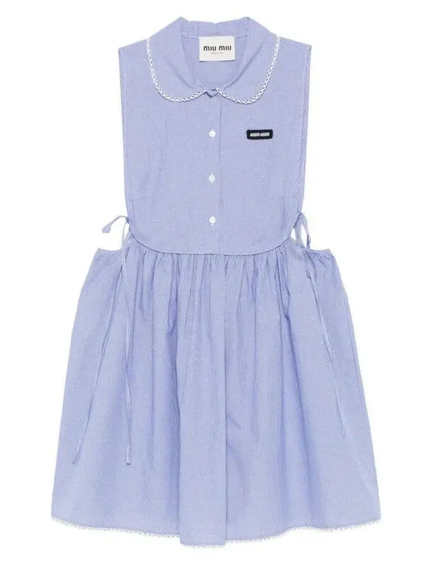 Miu Miu Gingham Check Cotton Dress - Blue