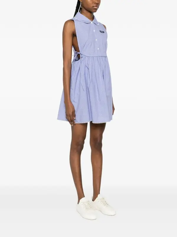 Miu Miu Gingham Check Cotton Dress - Blue
