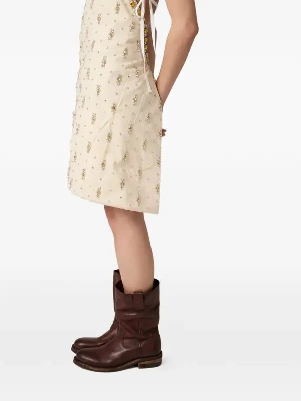 Miu Miu Aged Look Leather Ankle Boots - Brown