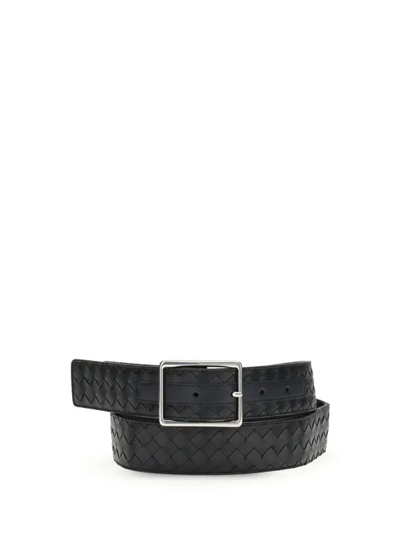 Bottega Veneta Reverso Intrecciato Belt - Black