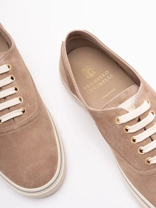 Brunello Cucinelli Calf Leather Lace-up Sneakers - Multicolor