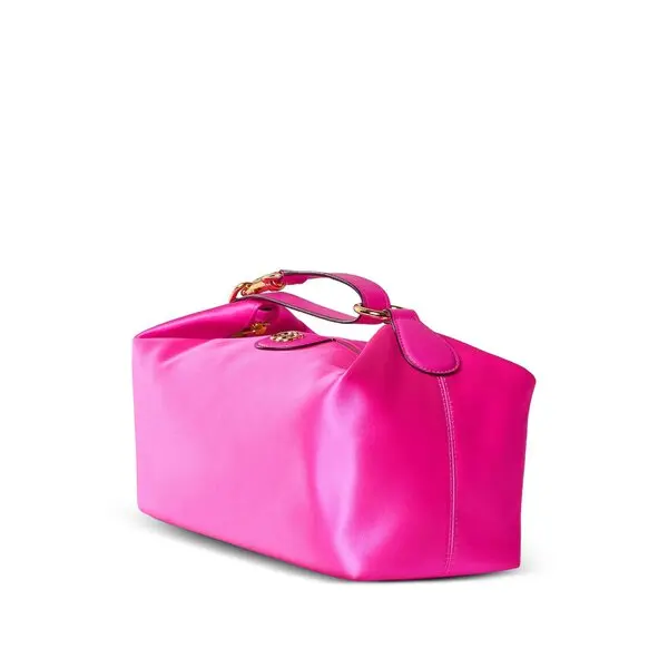 Gucci Silk And Calf Leather Tote Bag With Gg Logo Detail