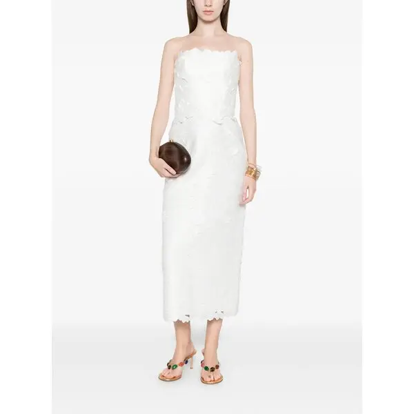 Costarellos Off- Lace Strapless Midi Dress