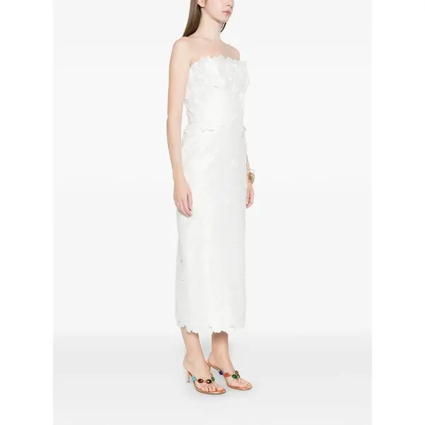 Costarellos Off- Lace Strapless Midi Dress