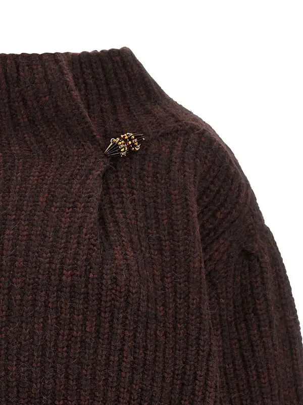 Dries Van Noten Two-tone Knitted Wool & Alpaca Sweater - Multicolor