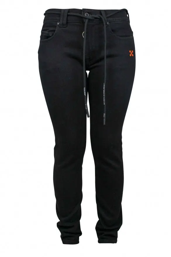 Off-White Diagonal Stripe Jeans - Black