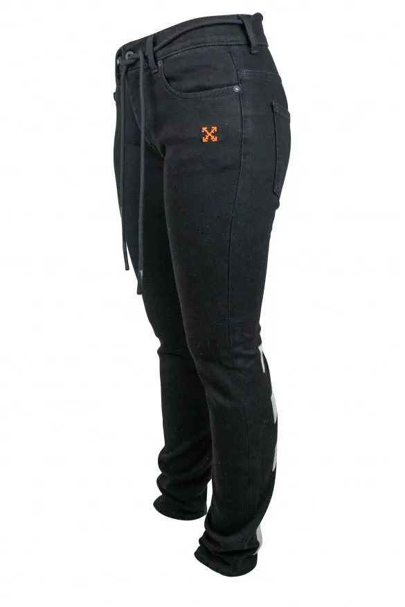 Off-White Diagonal Stripe Jeans - Black