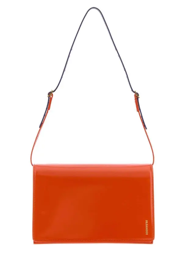 JIL SANDER Leather Small File Shoulder Bag - Orange