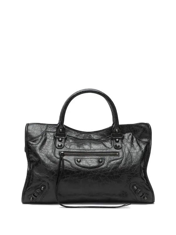 Balenciaga Le City Medium Bag In Arena Leather - Black