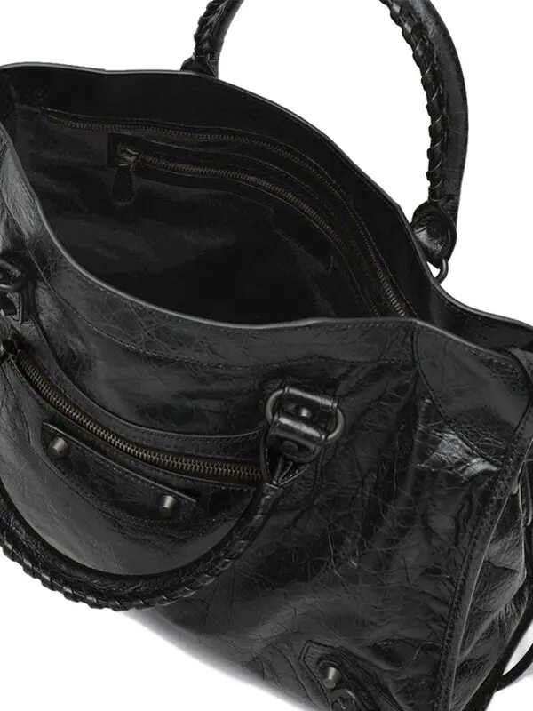Balenciaga Le City Medium Bag In Arena Leather - Black