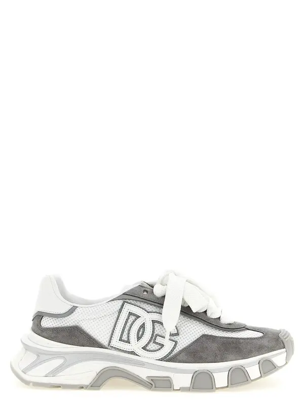 Dolce & Gabbana Dg Country Road' Suede And Mesh Sneakers - Gray