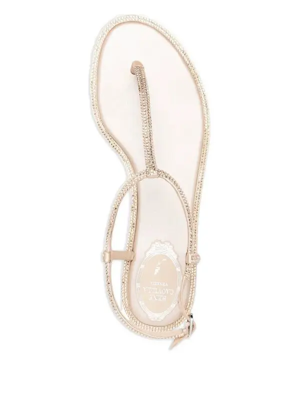 Rene Caovilla Diana 10 Crystal Embellished Flat Sandals - Multicolor