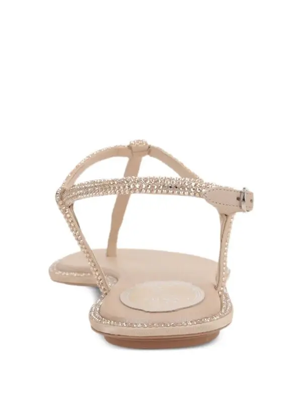 Rene Caovilla Diana 10 Crystal Embellished Flat Sandals - Multicolor