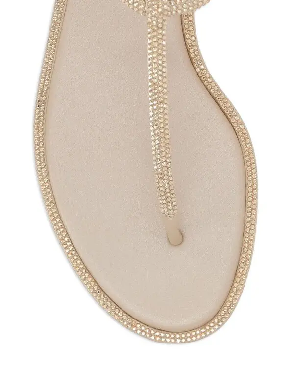 Rene Caovilla Diana 10 Crystal Embellished Flat Sandals - Multicolor