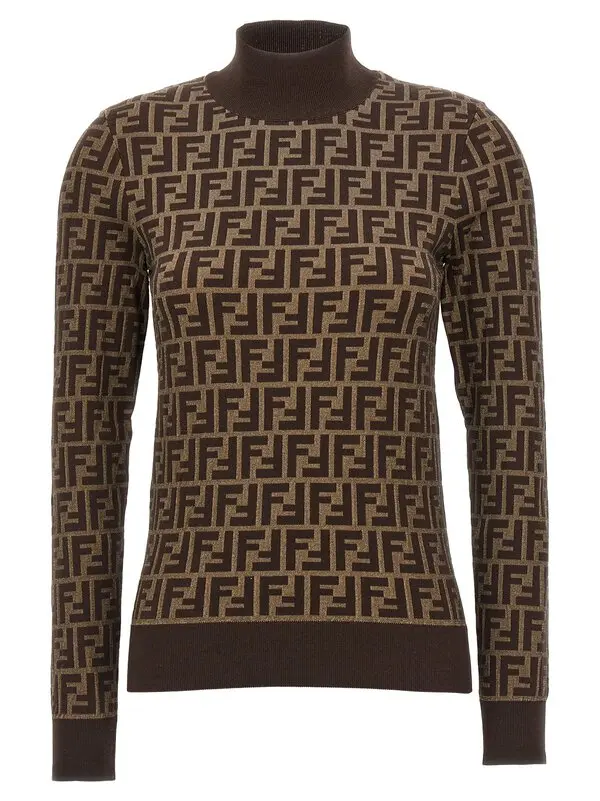 Fendi Ff" Logo High Neck Sweater