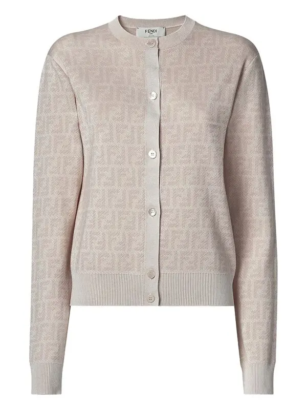 Fendi Slim Fit Ff Wool Cardigan