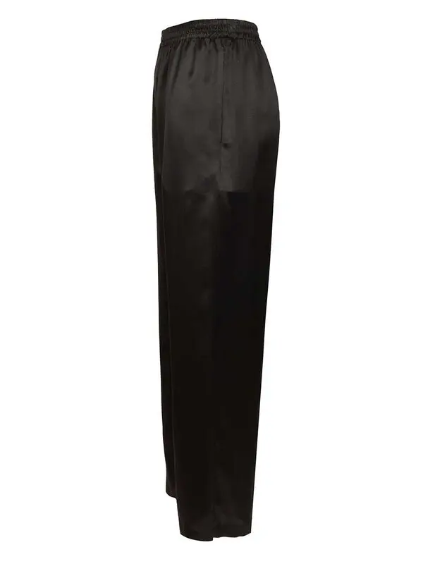 Saint Laurent Silk Satin Gathered Waist Trousers