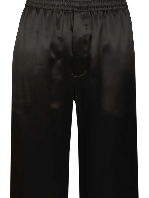Saint Laurent Silk Satin Gathered Waist Trousers