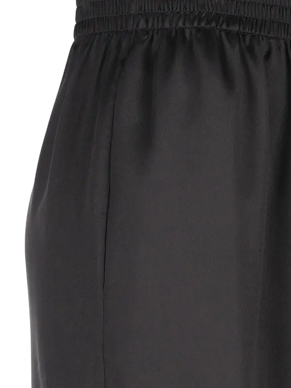 Saint Laurent Silk Satin Gathered Waist Trousers