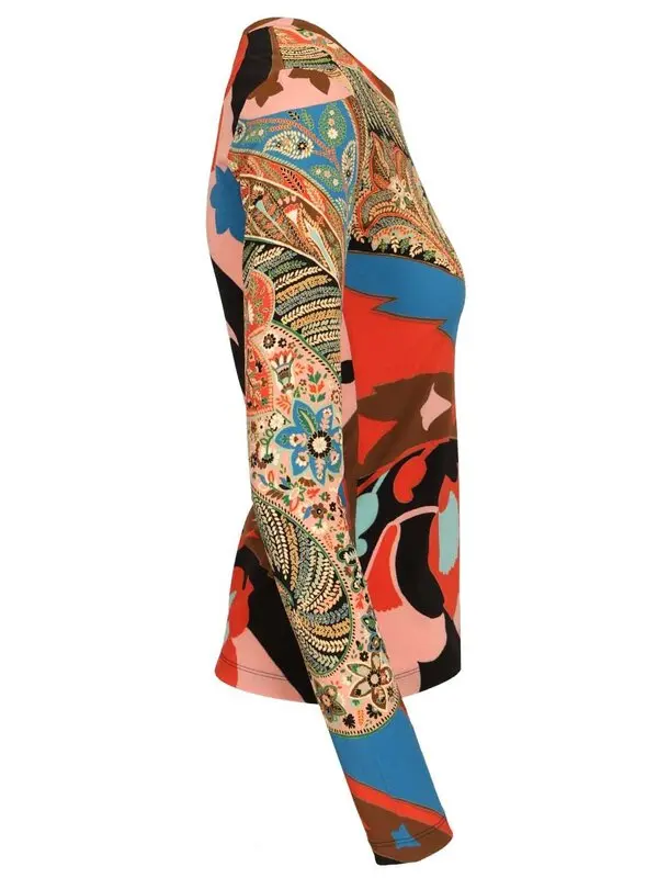 Etro Long-sleeved Top With Paisley Print - Multicolor