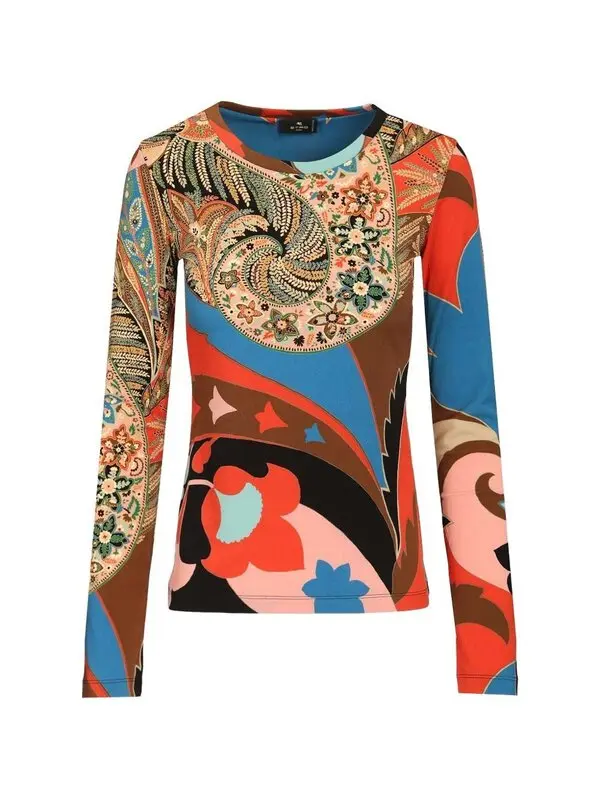 Etro Long-sleeved Top With Paisley Print - Multicolor