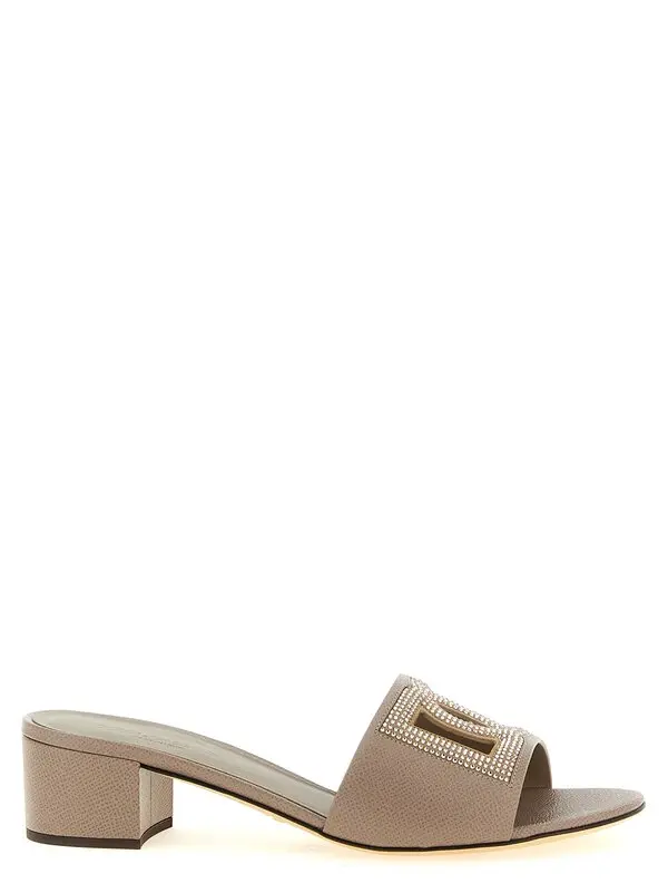 Dolce & Gabbana Karol' Embellished Leather Mules