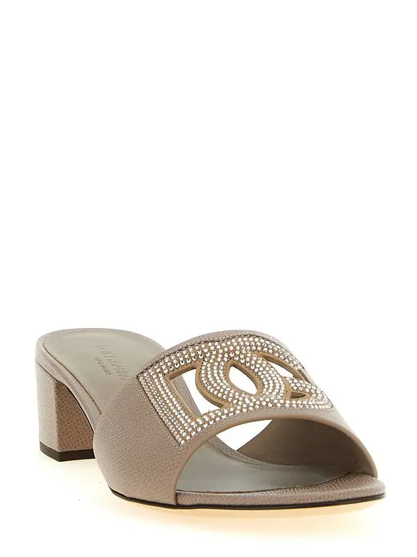 Dolce & Gabbana Karol' Embellished Leather Mules