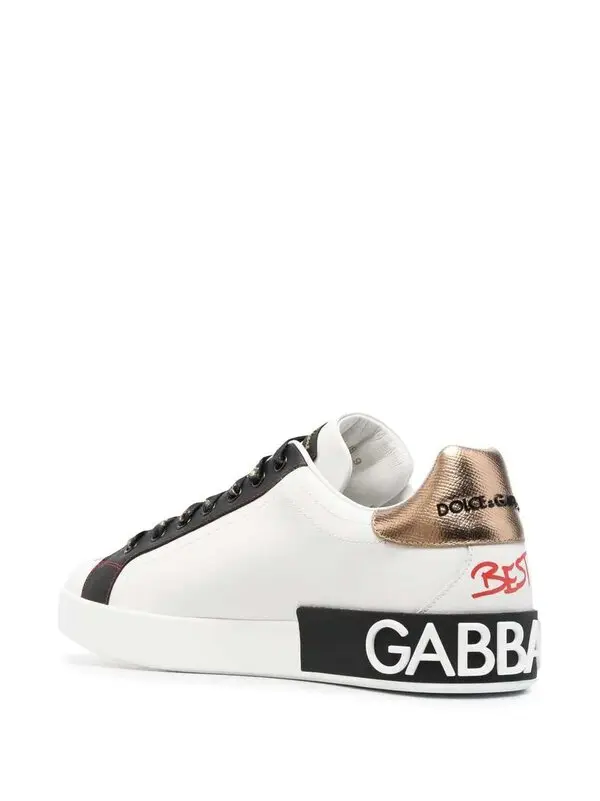 Dolce & Gabbana Portofino Printed Leather Sneakers - Multicolor