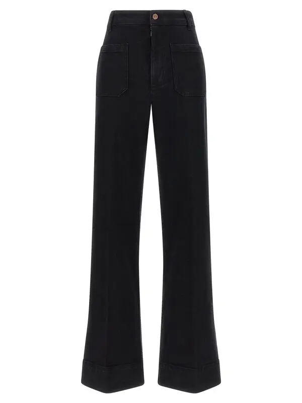 Victoria Beckham Alina Wide Leg Jeans - Black