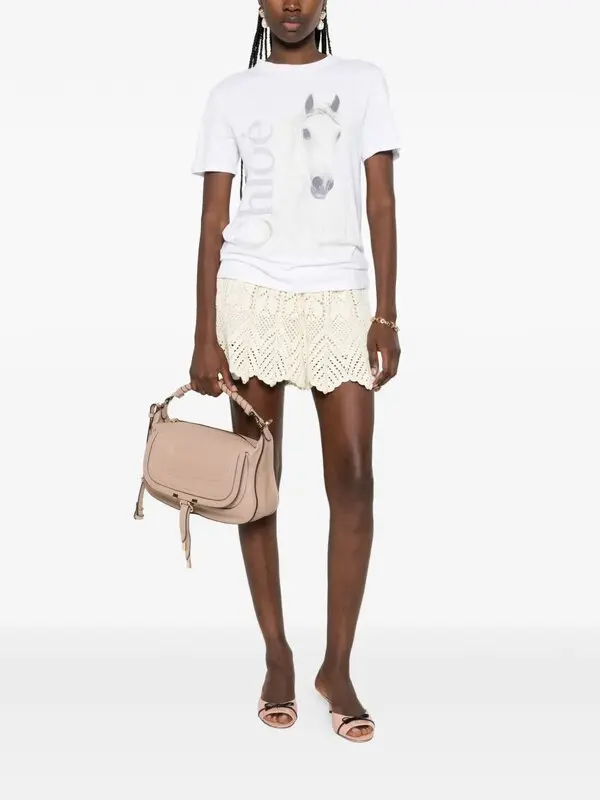 Chloé Faded Horse-print Cotton T-shirt - White