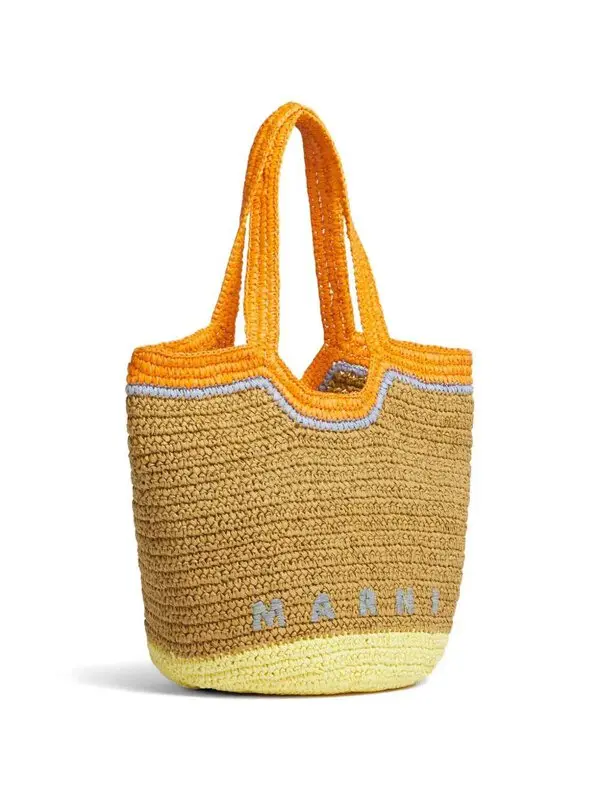 Marni Raffia Logo Shoulder Bag