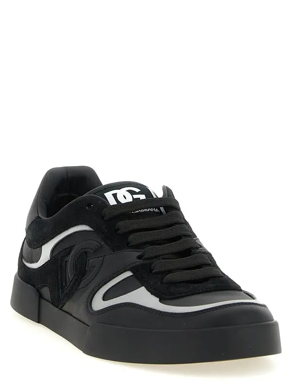 Dolce & Gabbana Portofino Sneakers With Embellished Crown Detail